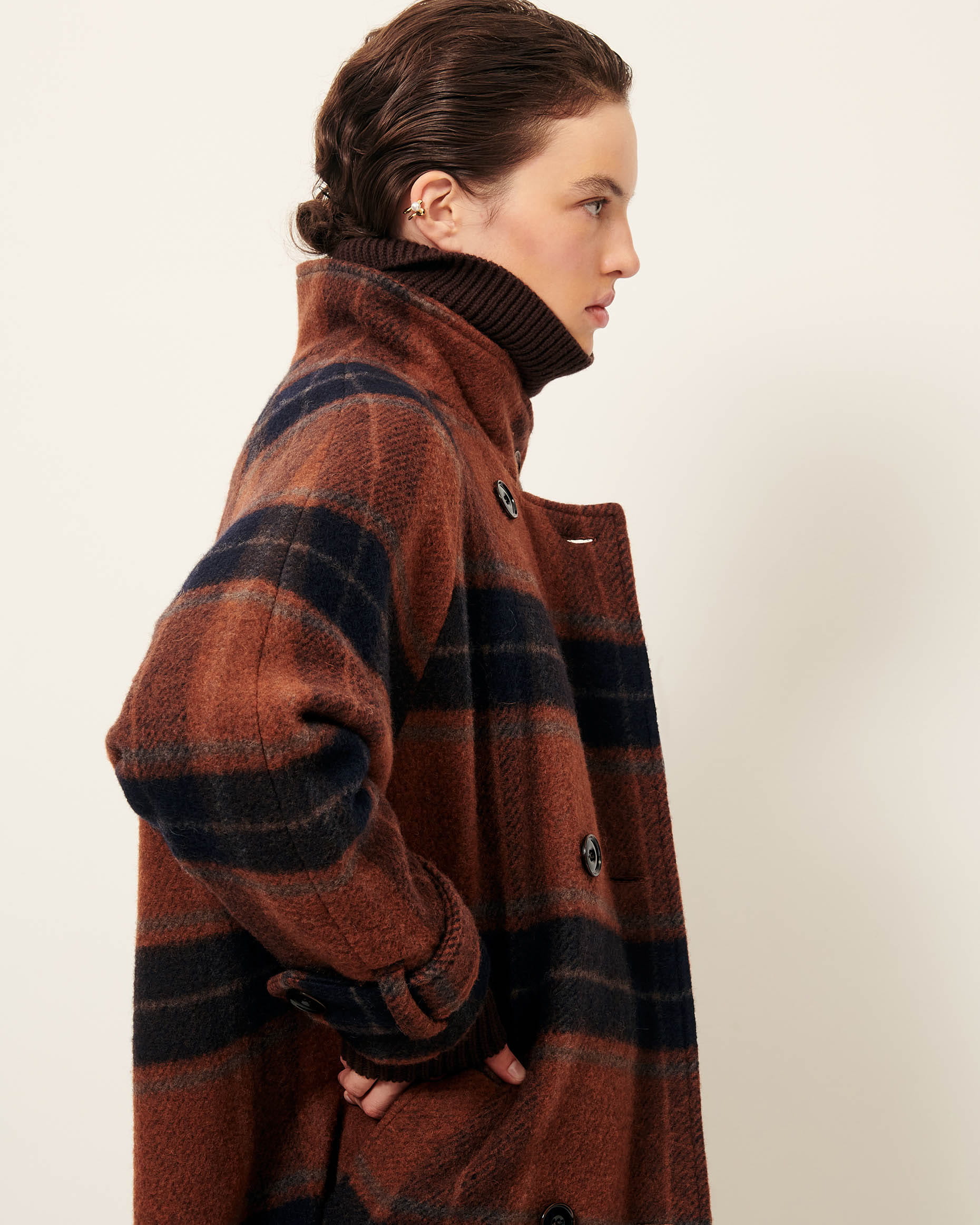 BLEECHECKS Navyrust | Coat | SESSÙN Official website