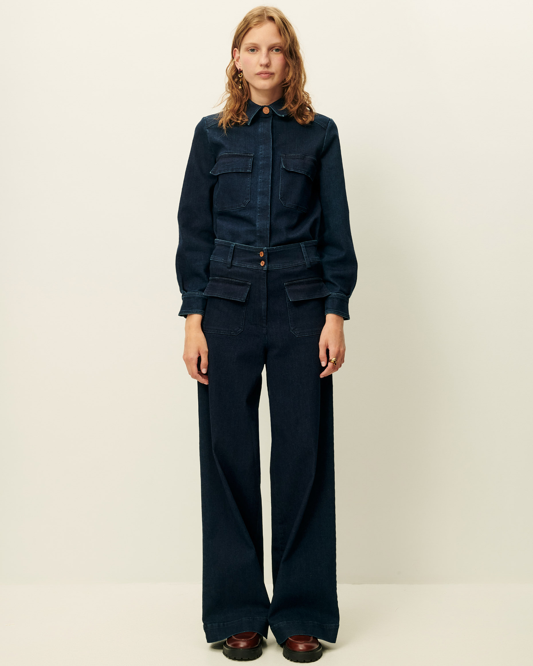 MANHATTAN Denim Blue | Pants | SESSÙN Official website