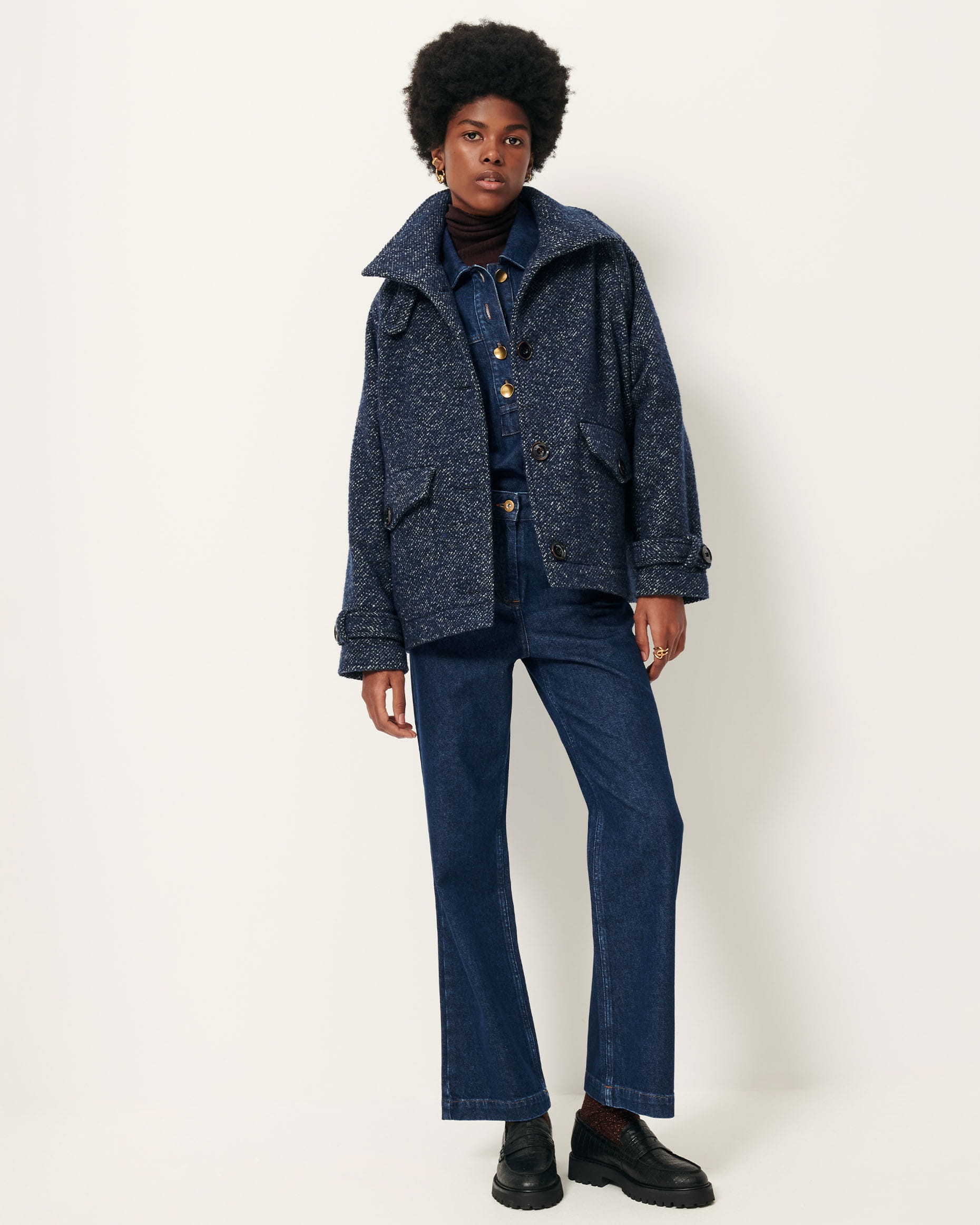 LEE VALLEY Denimwool | Coat | SESSÙN Official website