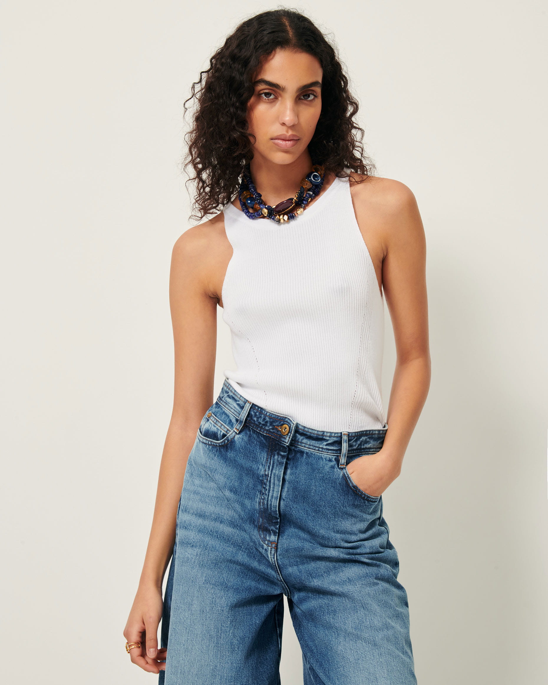 LORO Optical White | Tank top | SESSÙN Official website