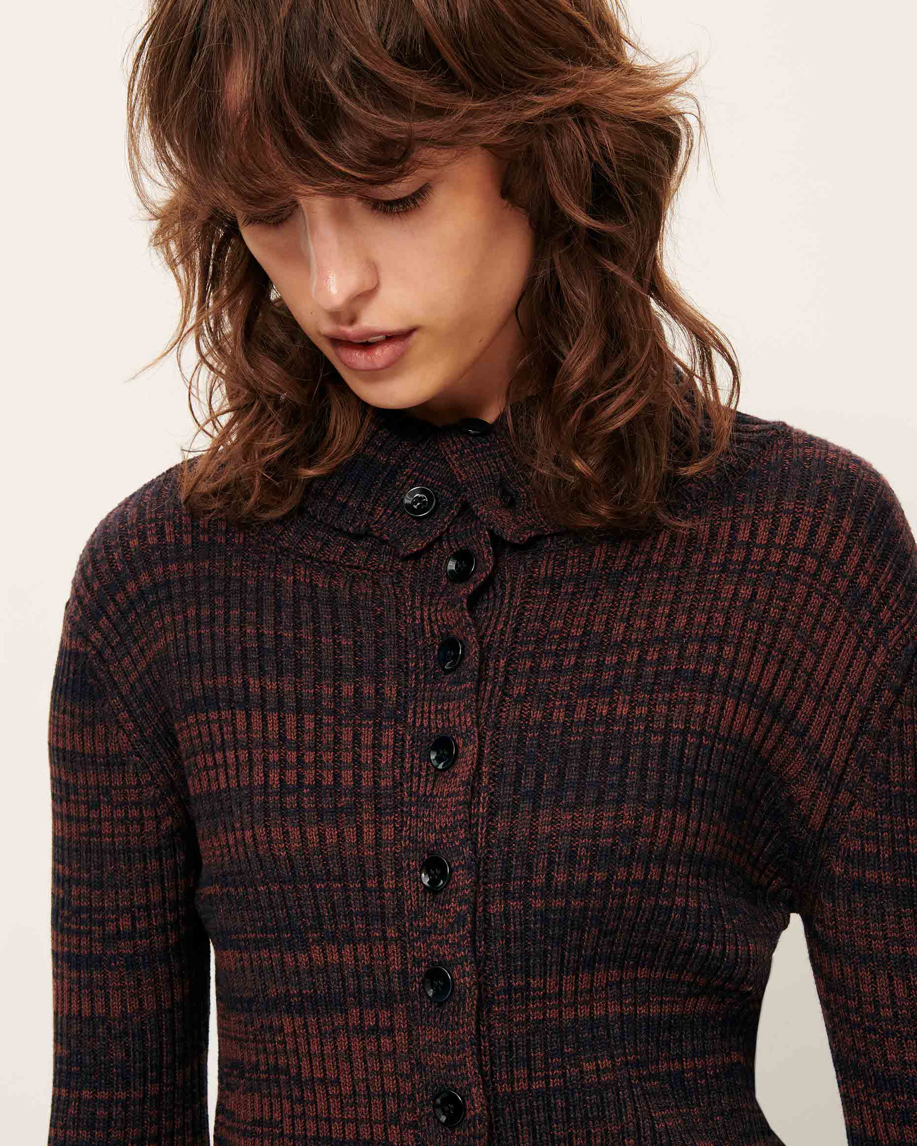 MOKASHI Navybrown | Cardigan | SESSÙN Official website